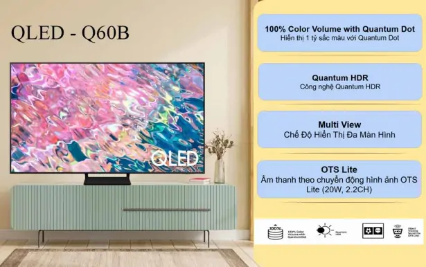 Smart Tivi Samsung QLED 4K 65 Inch QA65Q60B giá tốt T12/2025