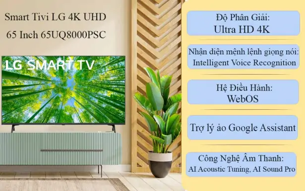 Smart Tivi LG 4K UHD 65 Inch 65UQ8000PSC giá tốt 05/2026