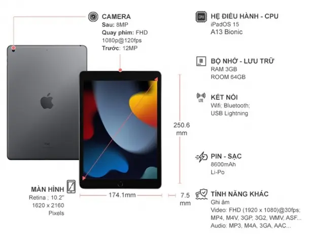 iPad Gen 9 Wifi 64GB – Mua ngay T6/2025, giá cực tốt