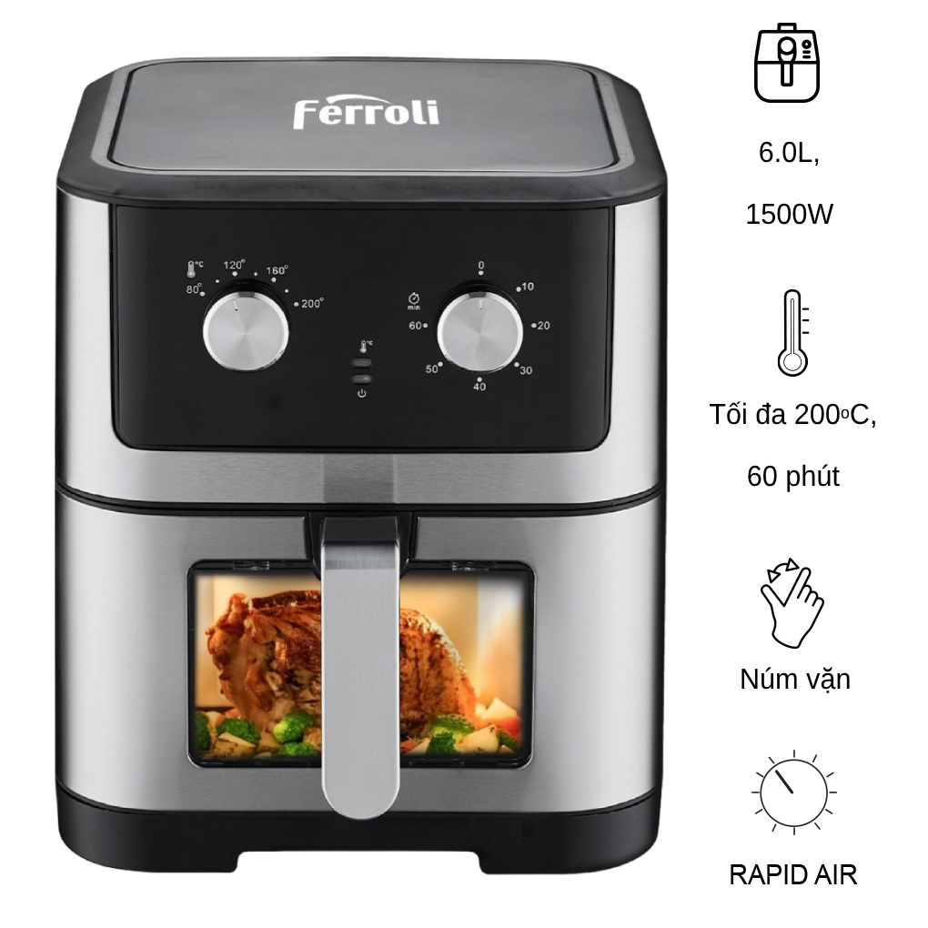 Nồi chiên không dầu Ferroli FAF6.0M - Mua ngay T4/2026
