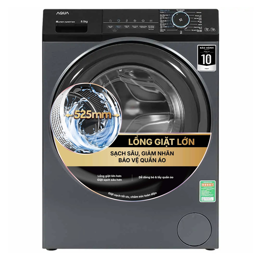Máy Giặt Aqua Inverter 8.5 Kg AQD-A852J.BK - Giá Tốt 2025