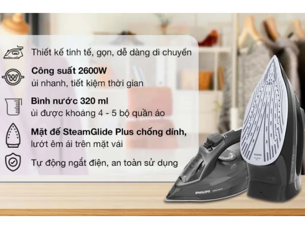 Bàn Ủi Hơi Nước Philips DST5040/80 - Giá Tốt Tháng 12/2025