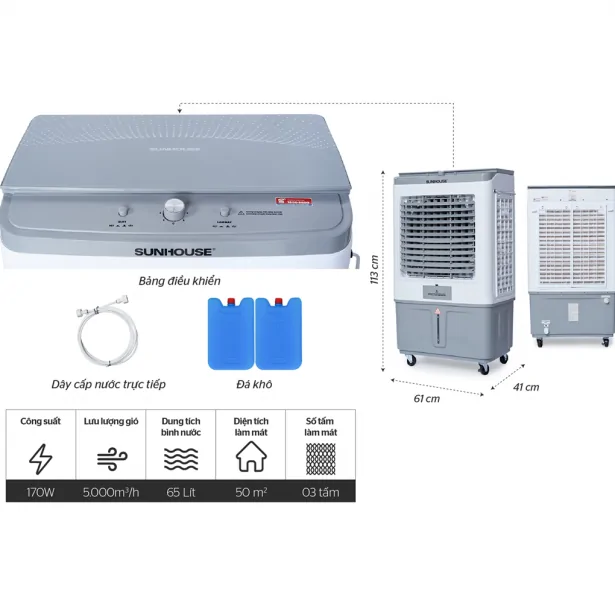 Máy Làm Mát Không Khí Sunhouse SHD7757 170W