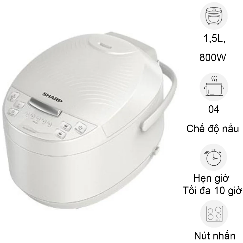 Nồi Cơm Điện Tử Sharp KS-COM150EV-WH 1.5 Lít giá rẻ, giao ngay