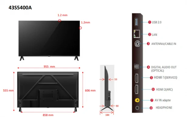 Smart Tivi TCL 43 inch 43S5400A chính hãng, giá tốt T10/2025