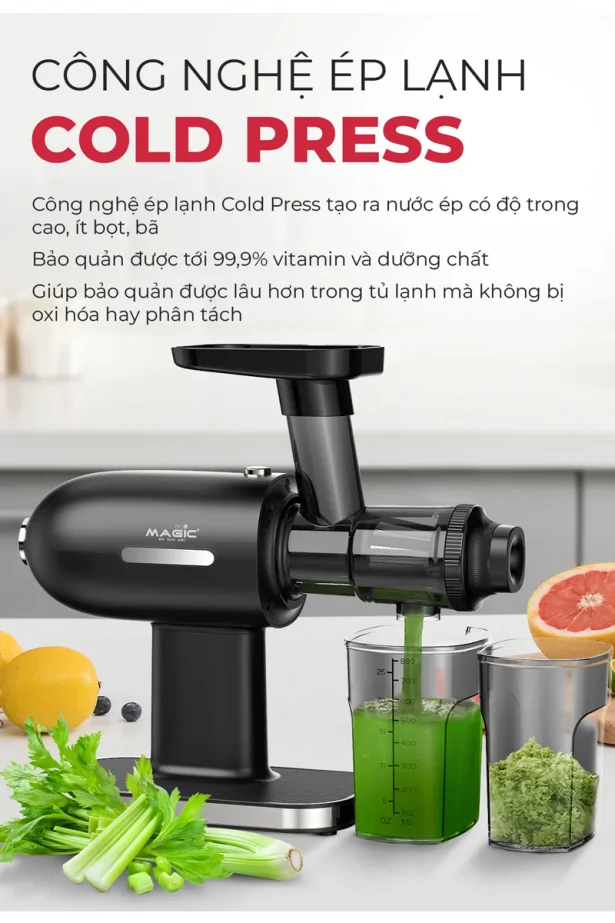 Máy Ép Chậm Trục Ngang Magic Eco AC-136 - Giao hàng 5/2026