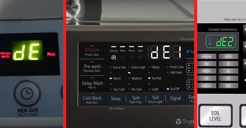 Hướng dẫn cách sửa lỗi DE, DE1, DE2 máy giặt LG