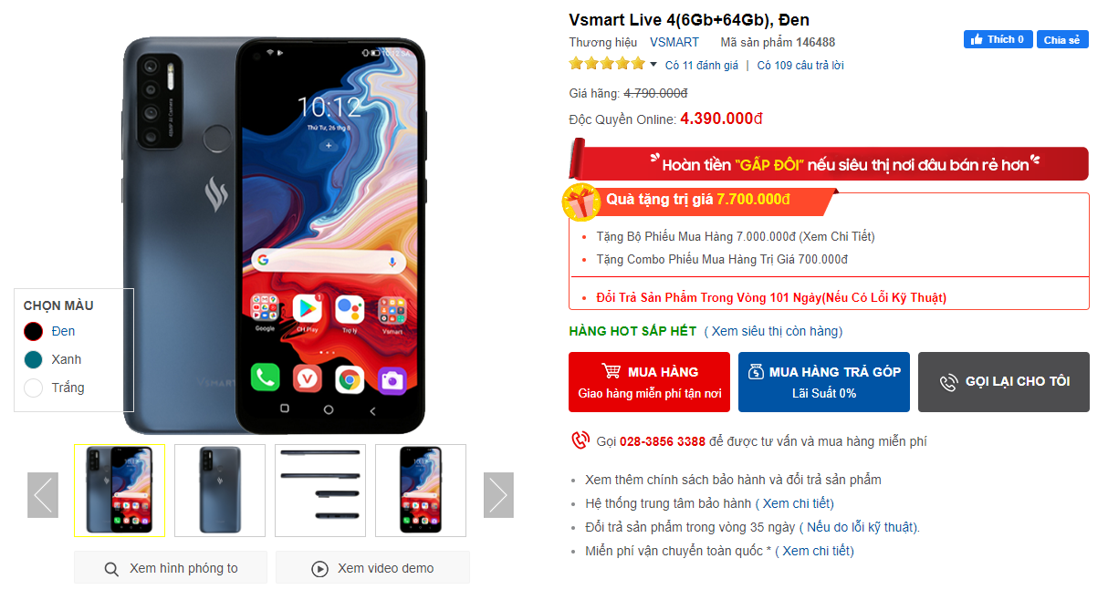 Review đánh giá Vsmart live chi tiết: Cấu hình, camera, mẫu mã